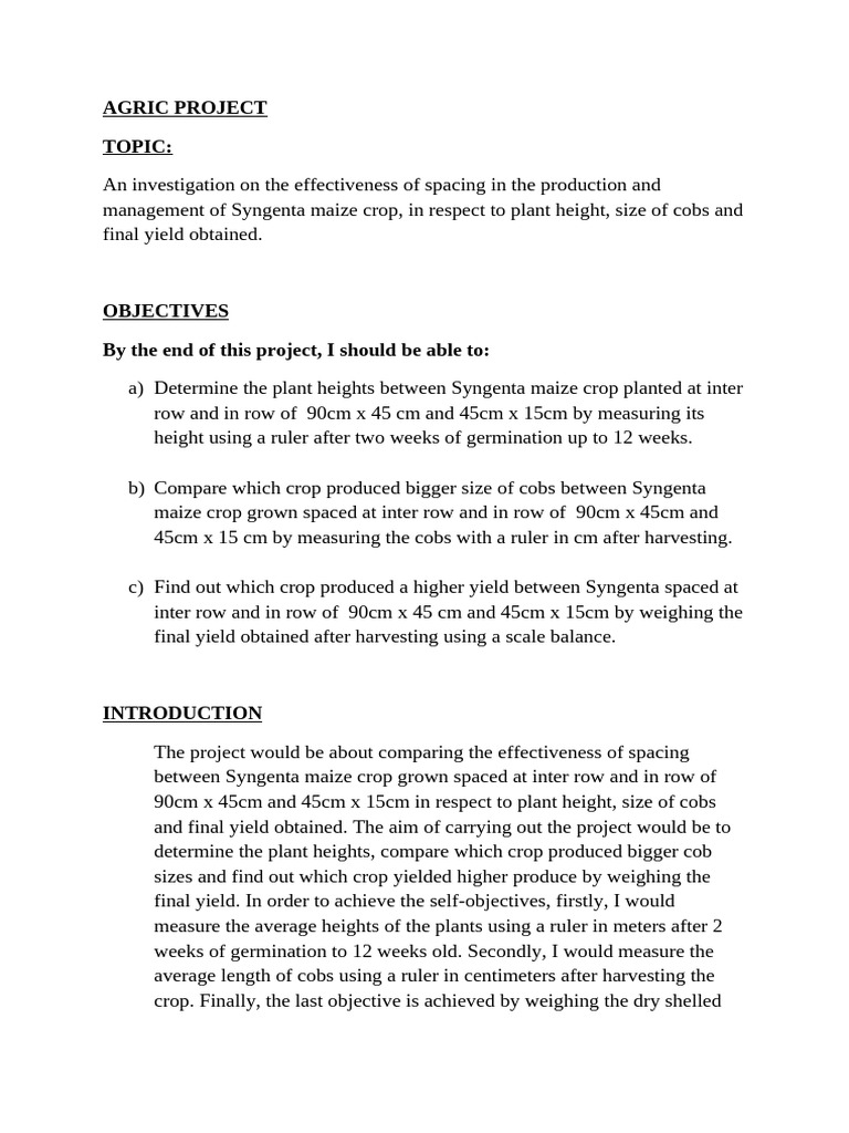 Maize Project Louisa | PDF