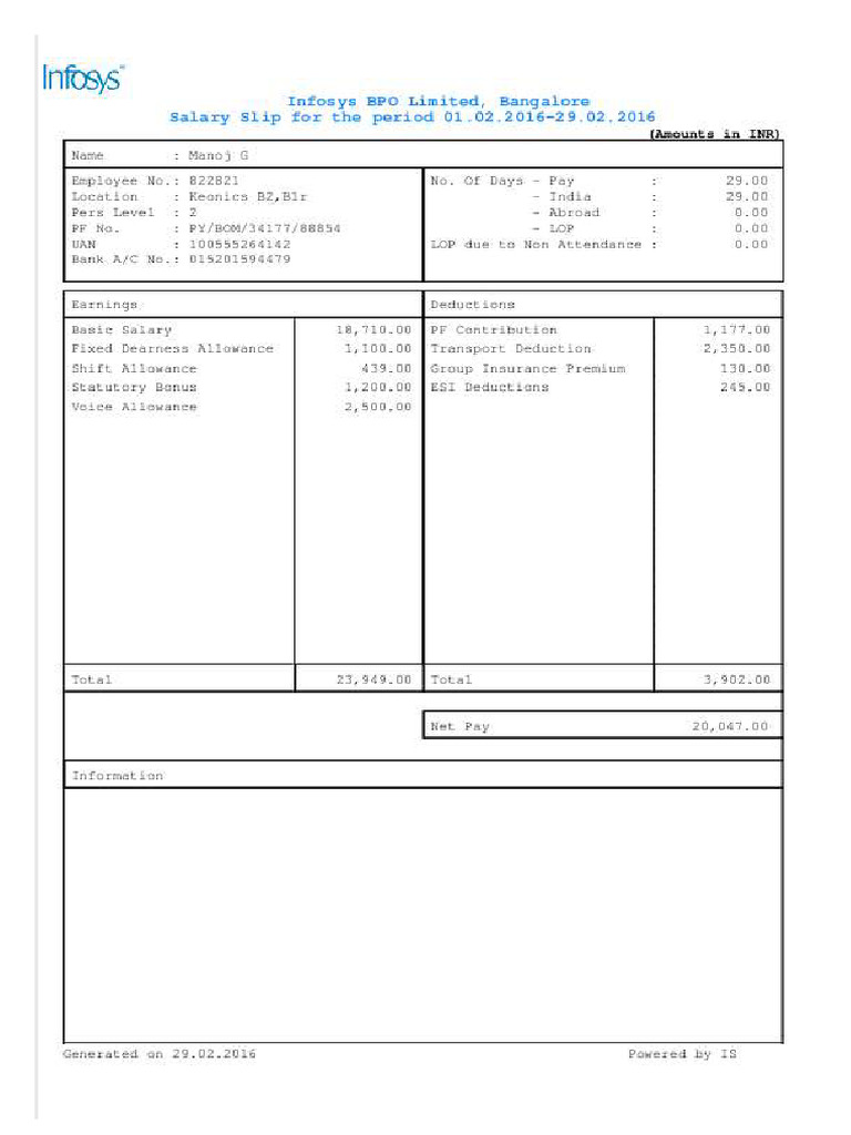 Payslip_February_2016 | PDF