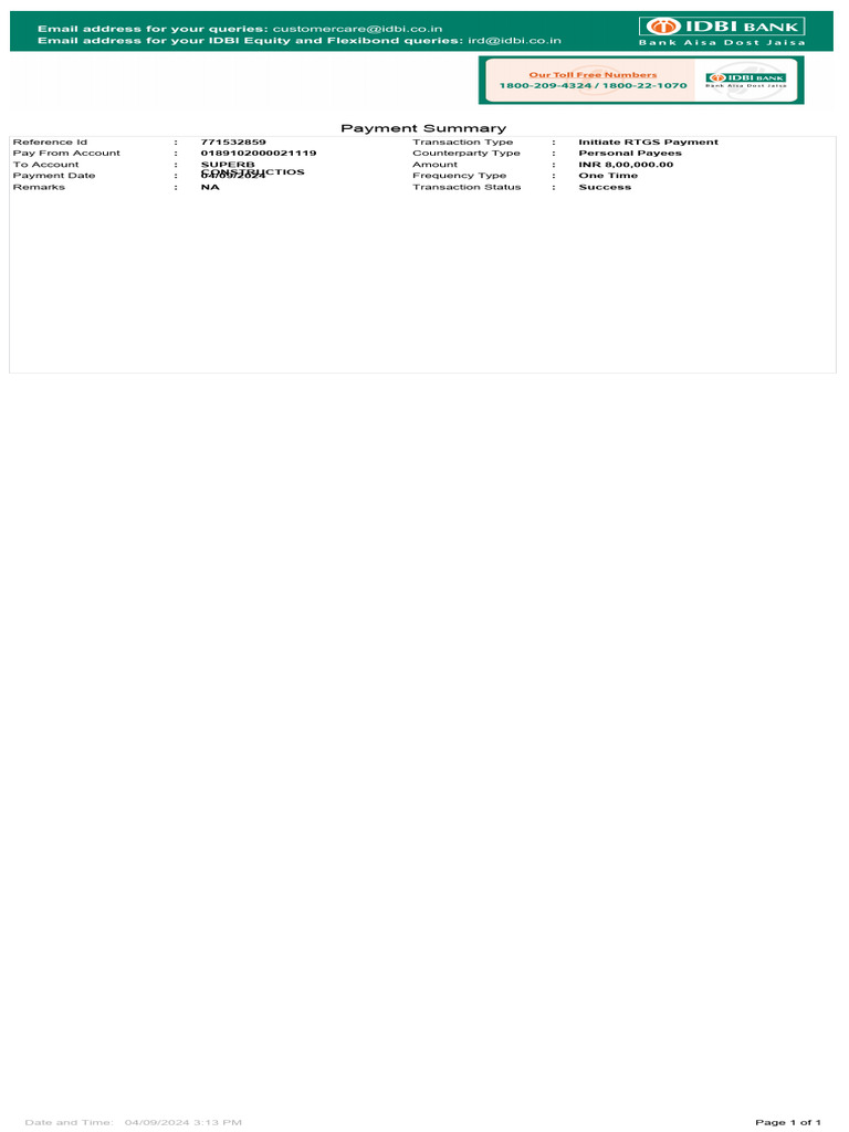 Payment Summary | PDF