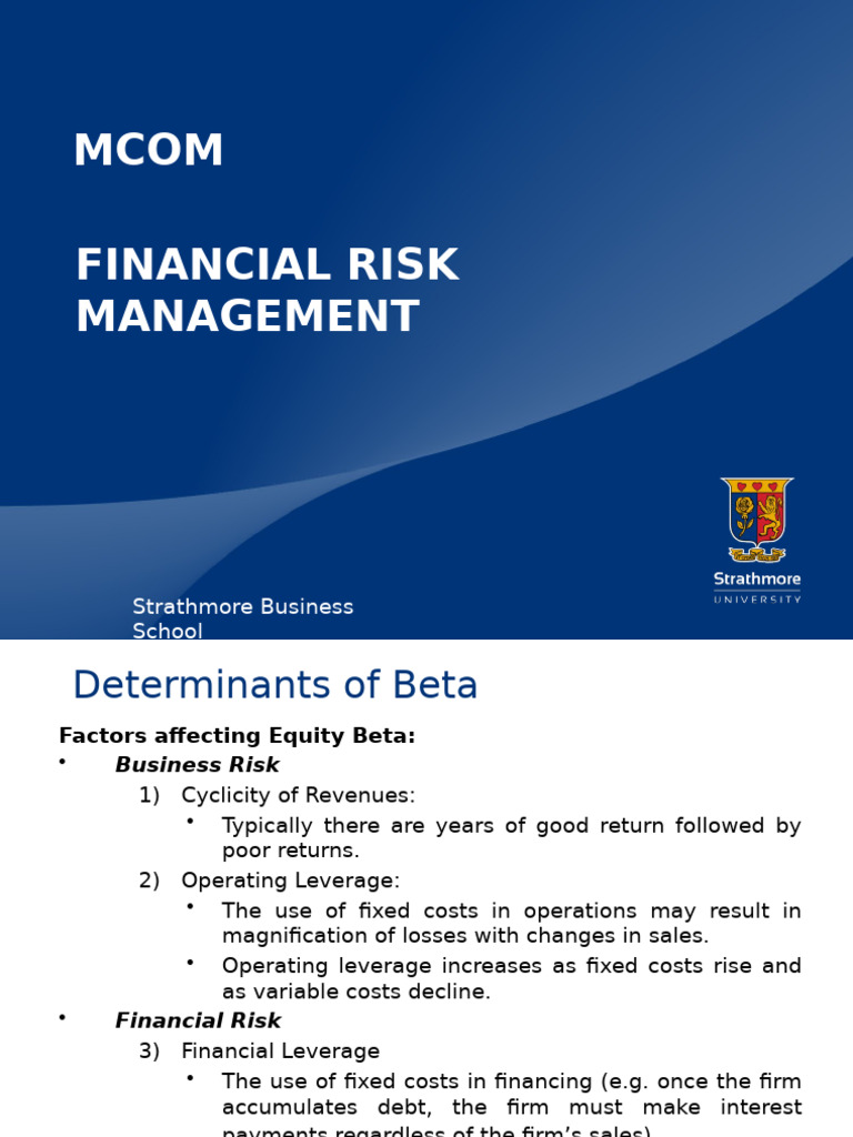 Session 5- Asset Beta and Equity Beta | PDF | Beta (Finance) | Leverage ...