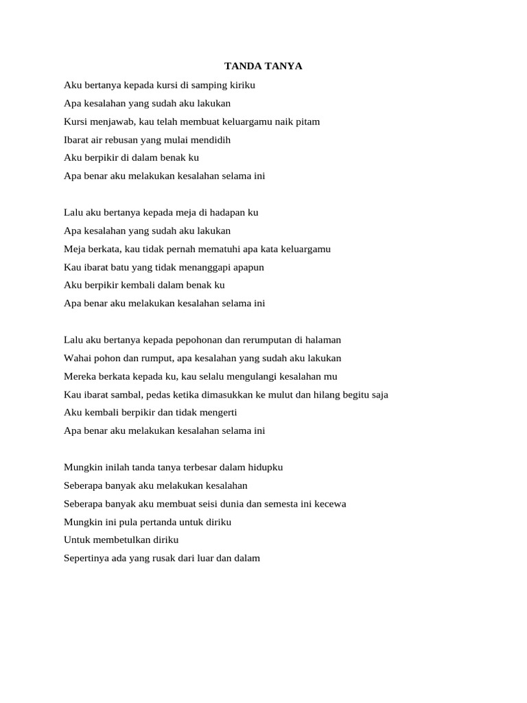 Puisi Tanda Tanya | PDF