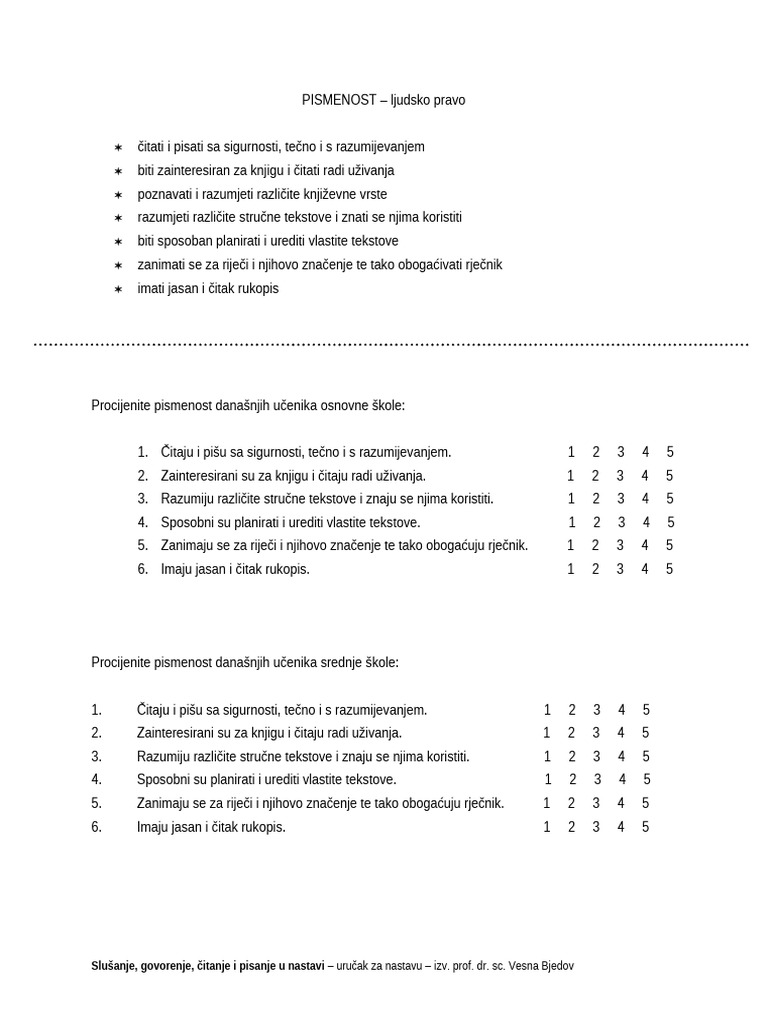 Uručak Za Nastavu | PDF