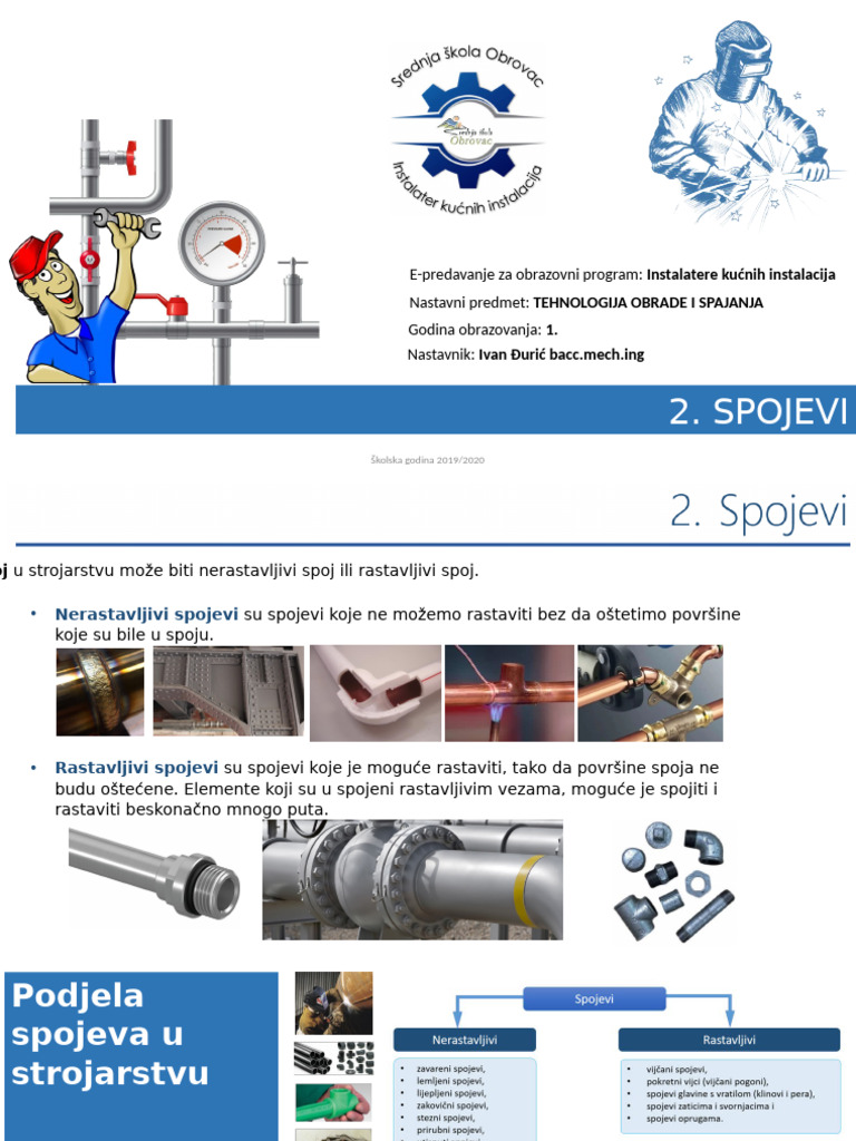 Obrada I Montaža - Spajanje Ponavljanje - 1 Razred | PDF