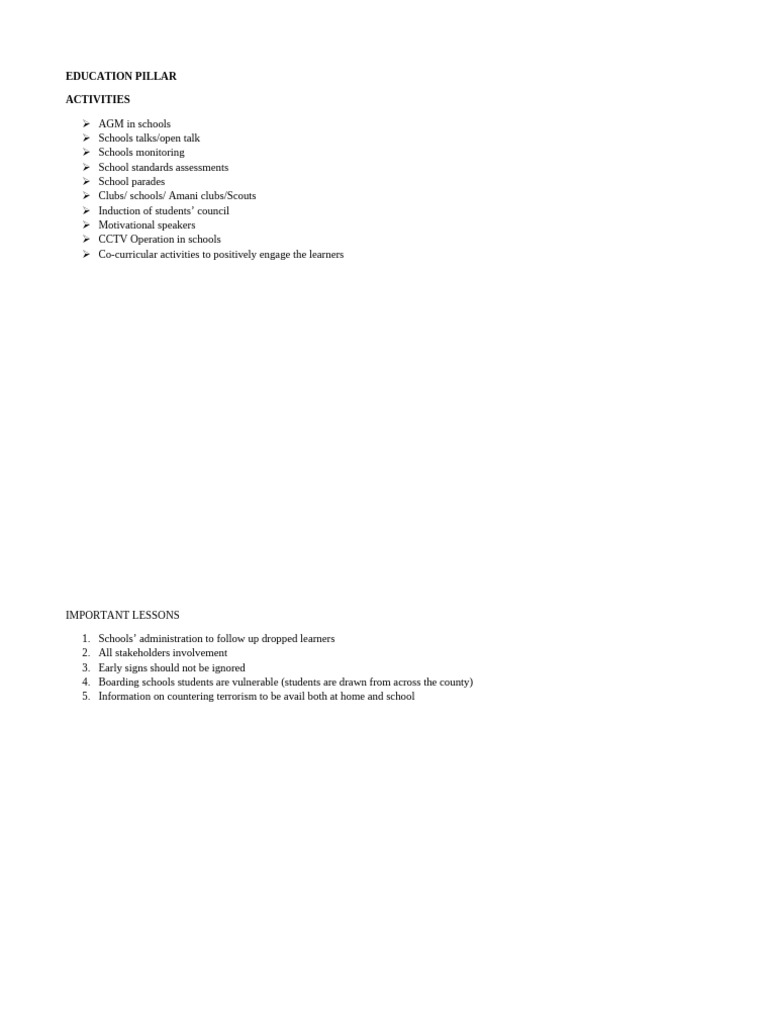 Education Pillar | PDF