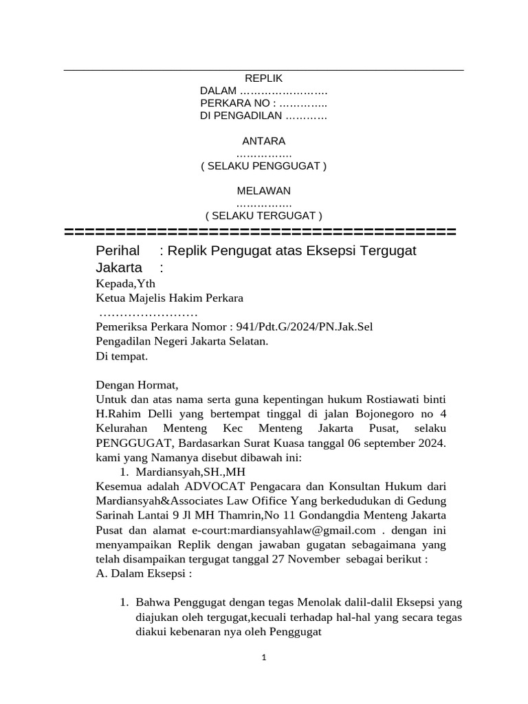 REPLIK Rostiawati | PDF