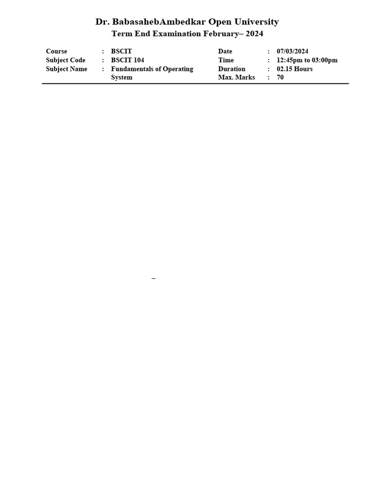 BSCIT-104 | PDF | Operating System | Scheduling (Computing)