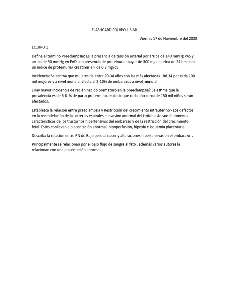 Flashcards Equipo 1 Simi | PDF