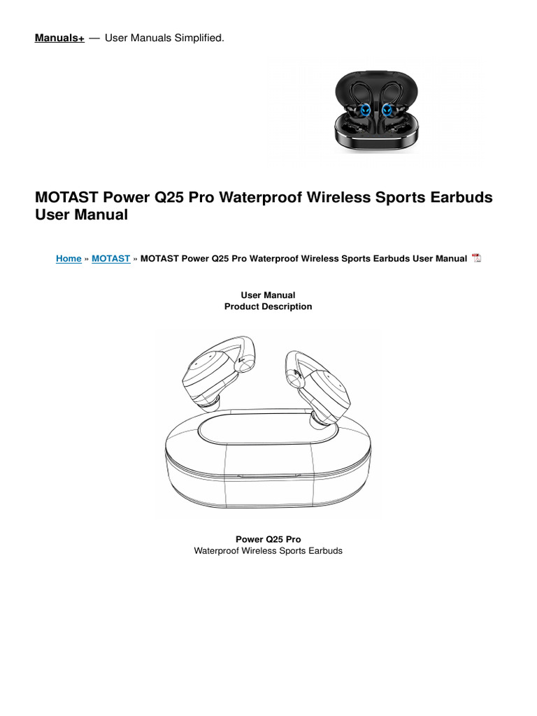 Power q25 Pro Waterproof Wireless Sports Earbuds Manual | PDF ...