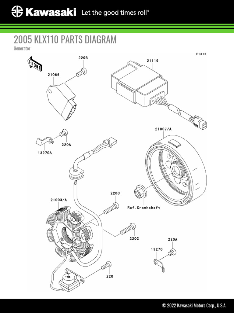 2005 KLX110 Parts Diagram | PDF