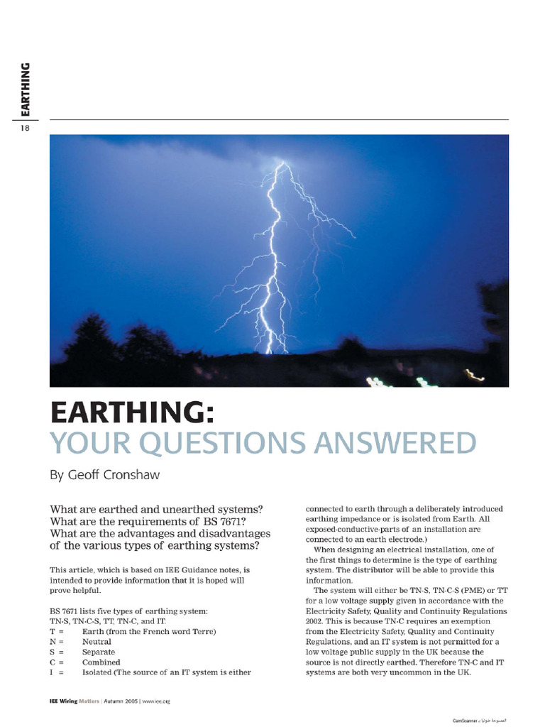 Earthing | PDF