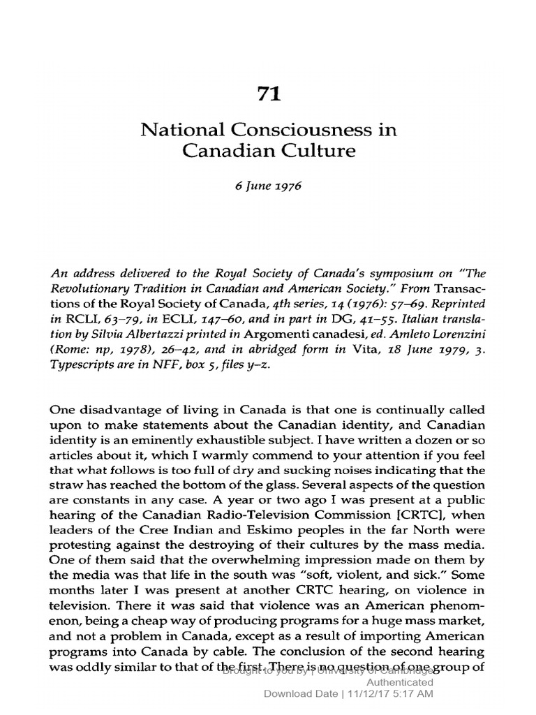 Canadian Identity and Cultural Distinctiveness | PDF | Canada | British ...