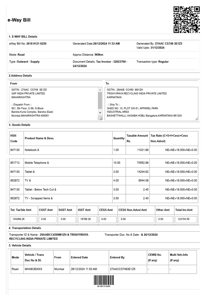 E-Way Bill System | PDF | Trade | Economies