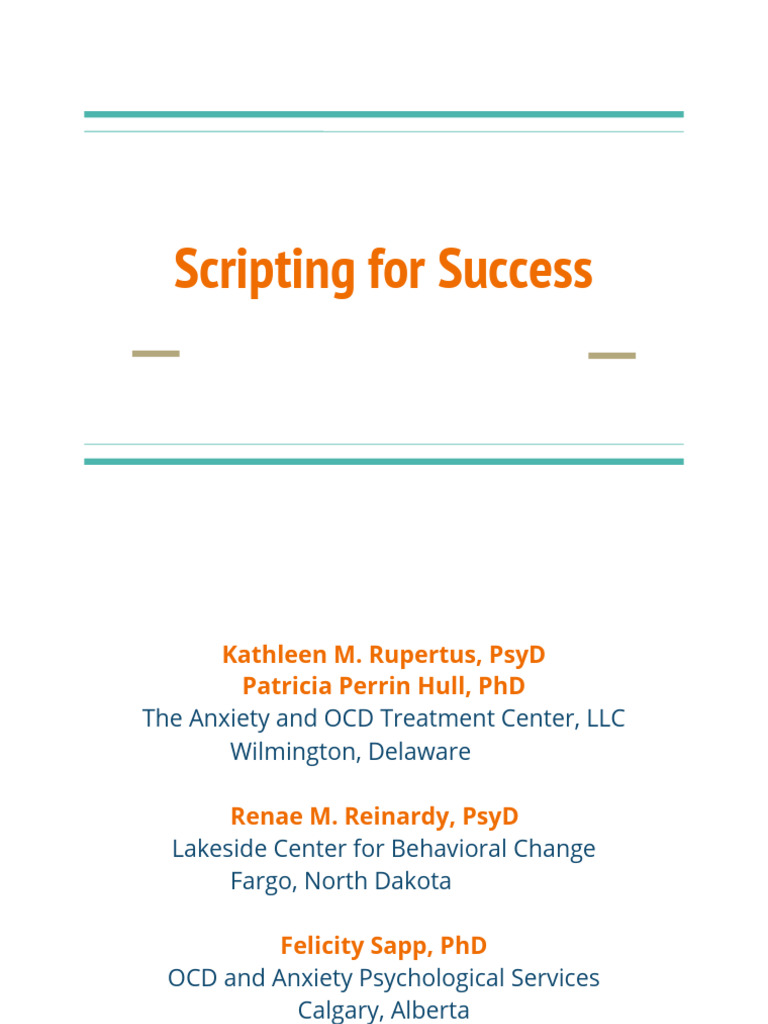 Scripting-for-Success | PDF | Obsessive–Compulsive Disorder | Anxiety