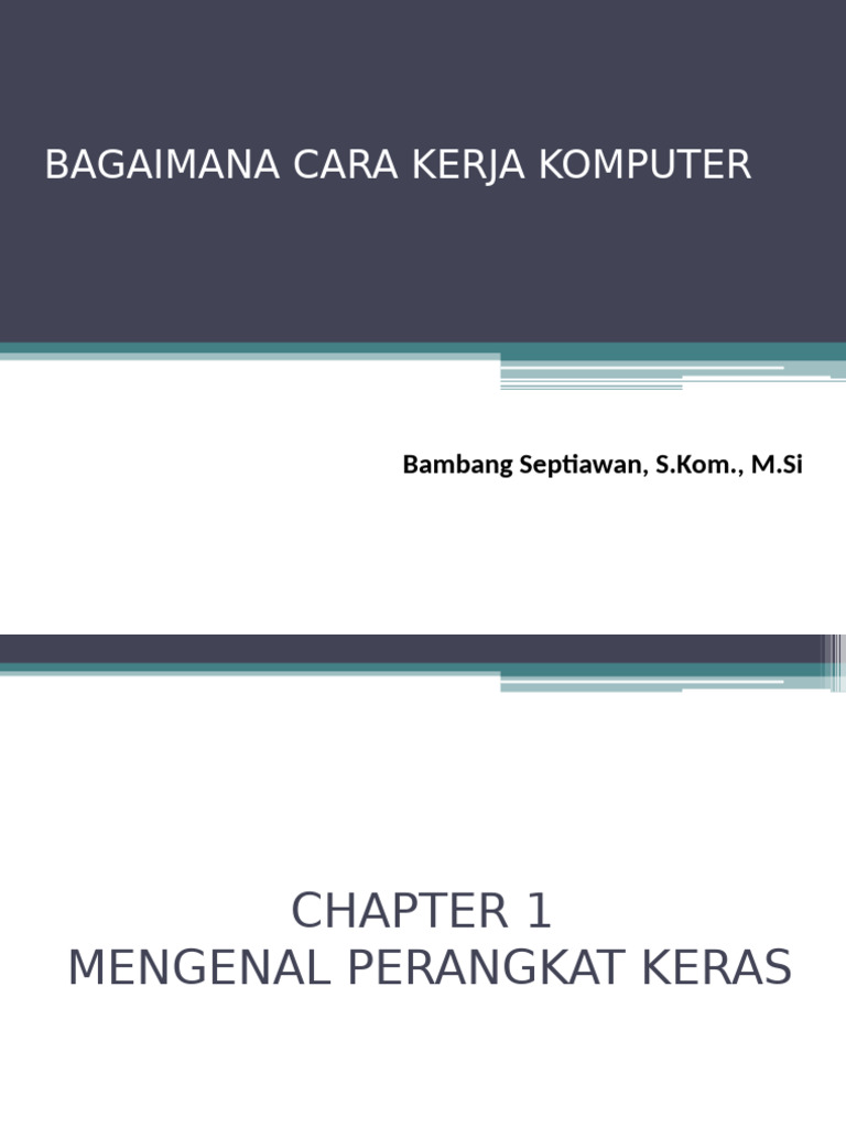 Bagaimana Cara Kerja Komputer | PDF