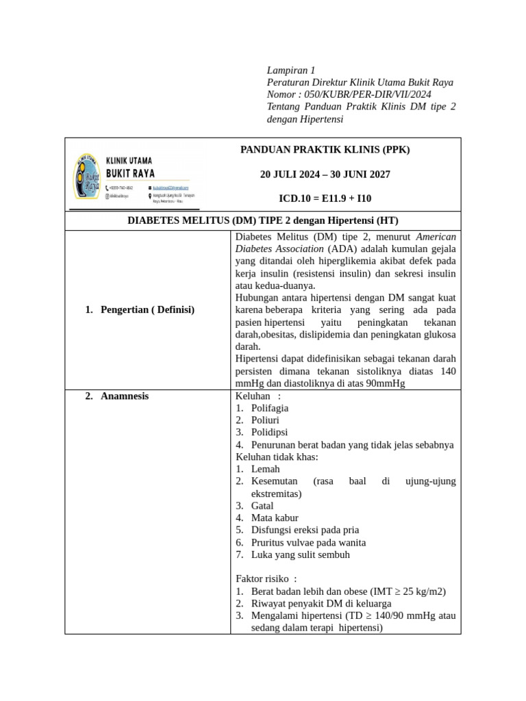 Panduan Klinis DM Tipe 2 & Hipertensi | PDF