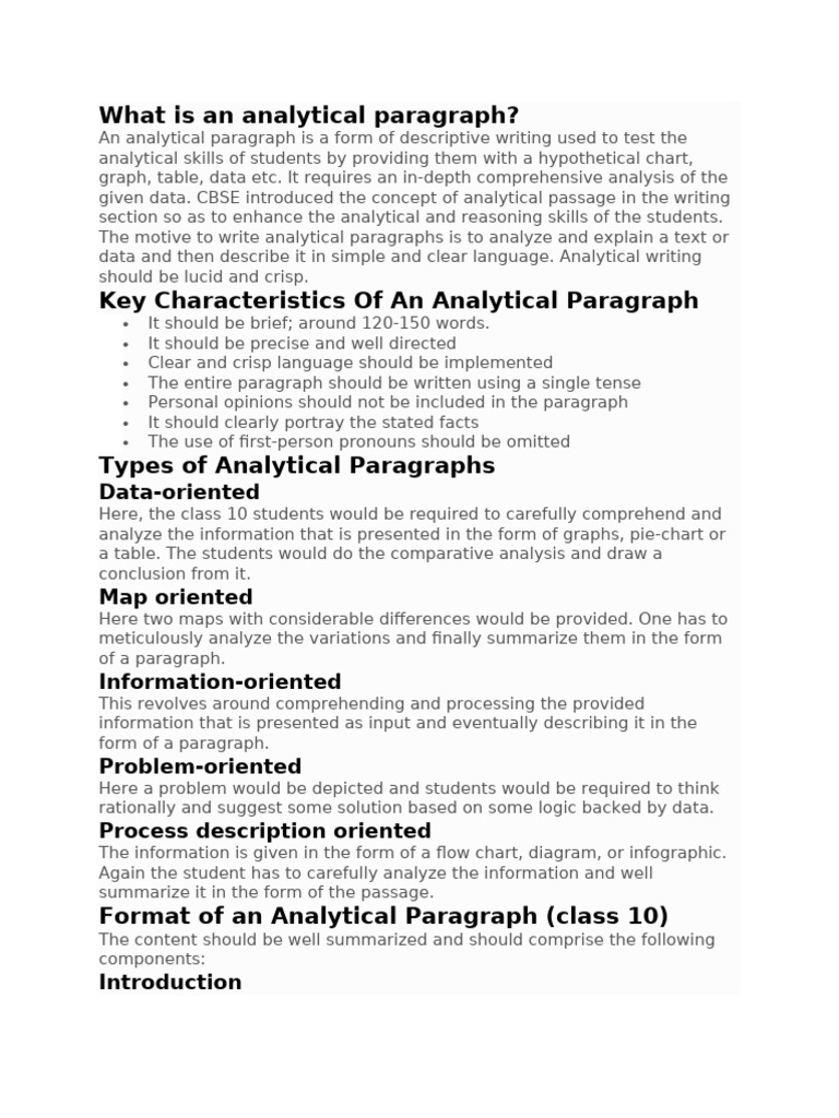 Analytical Paragraph - Model | PDF | Pie Chart | Cognitive Science