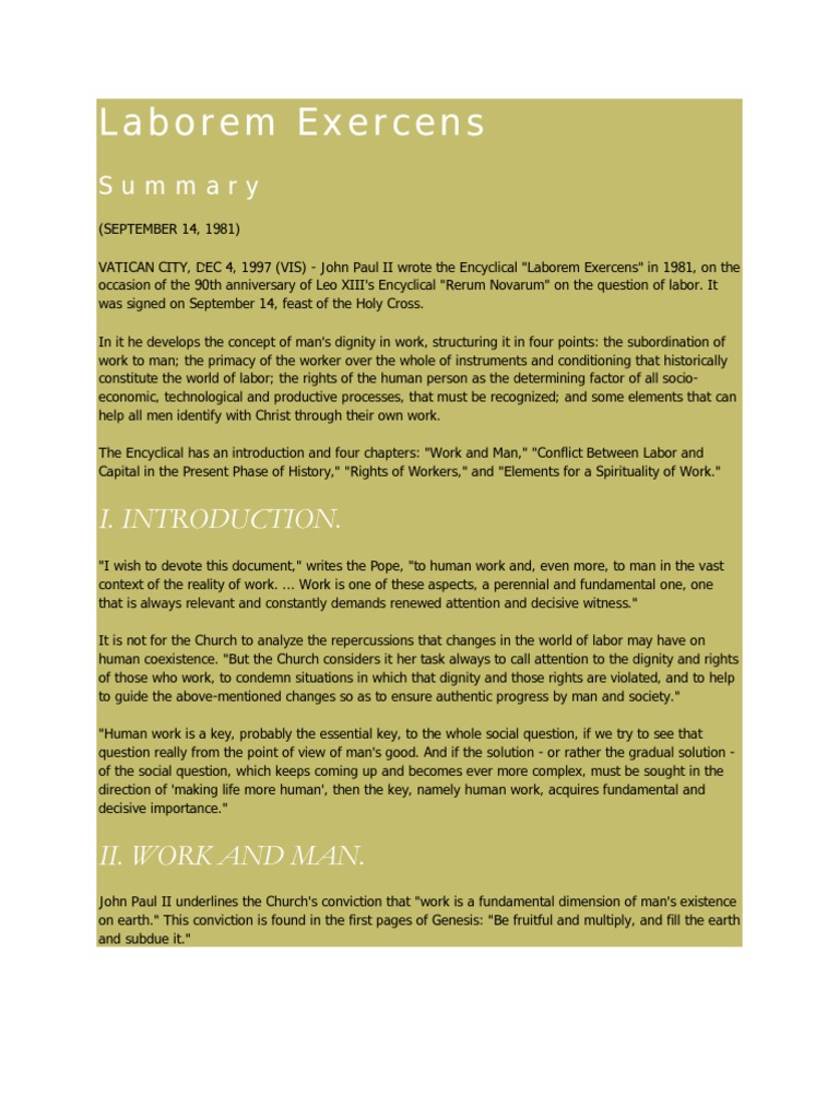 Laborem Exercen1 | PDF | Philosophy | History