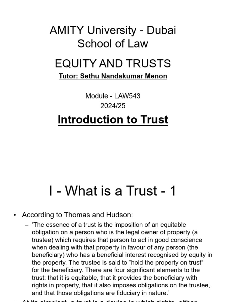 Equity & Trusts: A Law Student Guide | PDF | English Trust Law | Equity (Law)