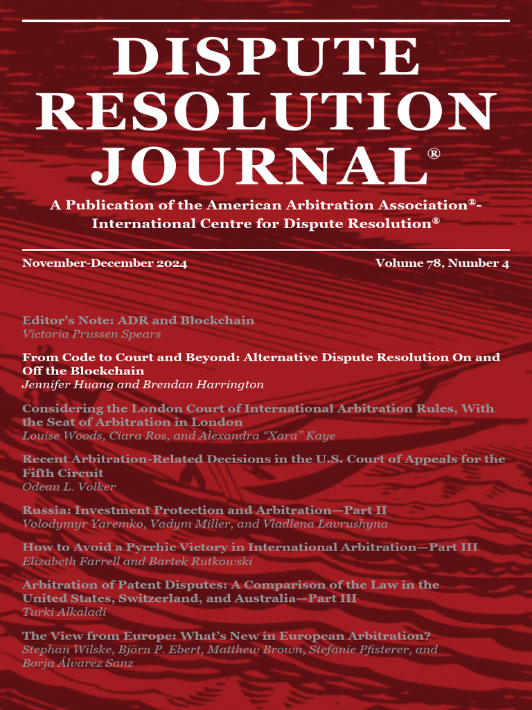 From Code To Court and Beyond Alternative Dispute Resolution On and Off ...