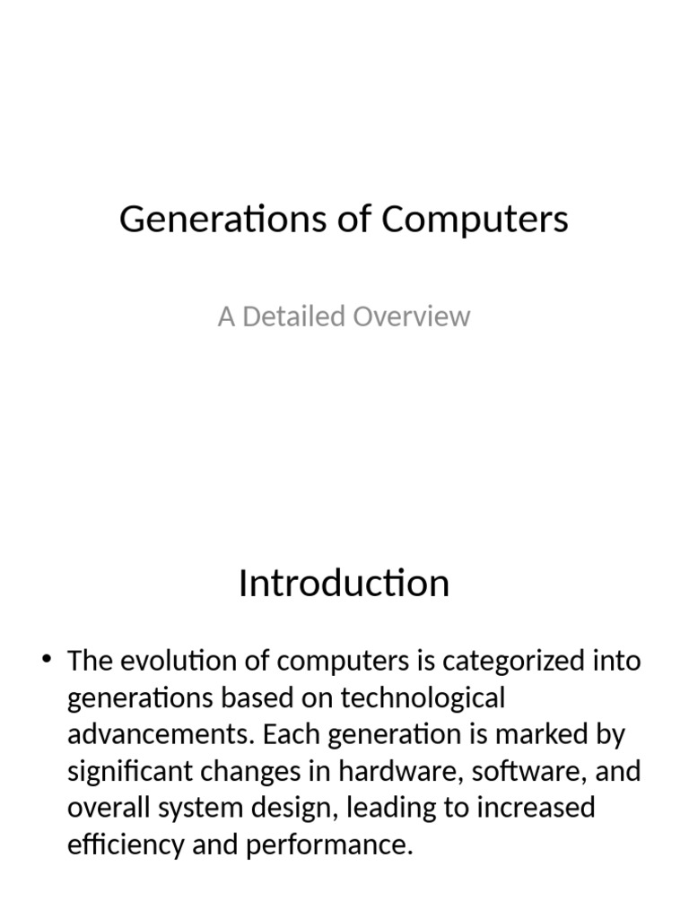 Generations_of_Computers_Detailed | PDF | Integrated Circuit | Artificial Intelligence