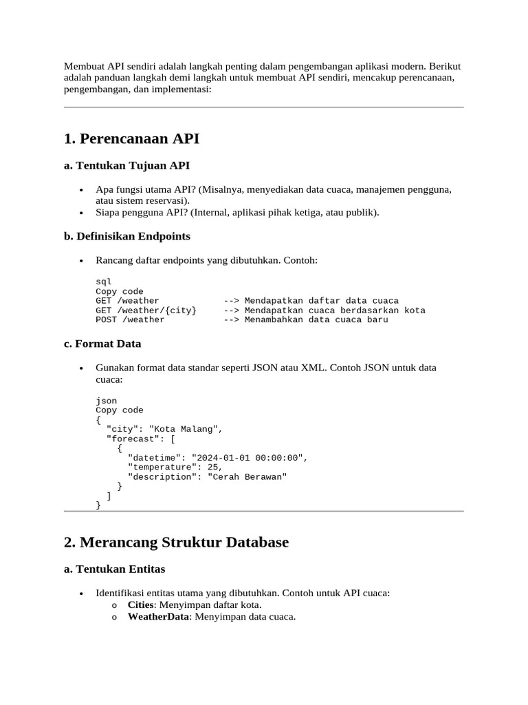 Panduan Membuat API Cuaca Sendiri | PDF