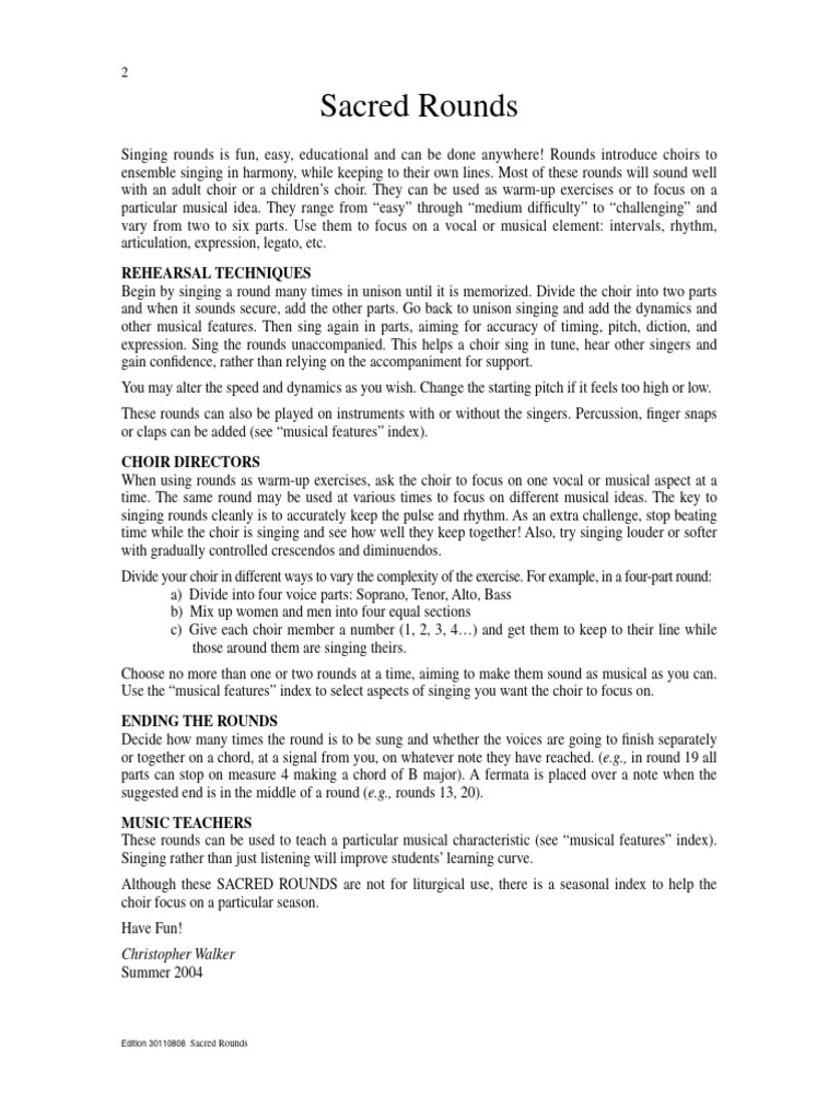 Sacred Rounds | PDF | Singing | Choir