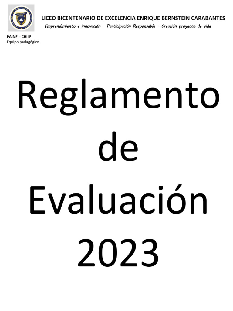 Reglamento de Evaluacion 10663 | PDF | Evaluación | Aprendizaje