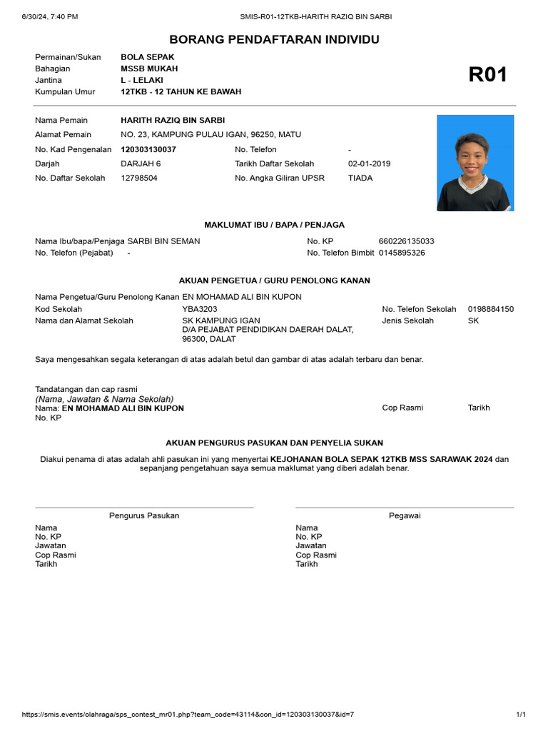 Harith Raziq Bin Sarbi | PDF