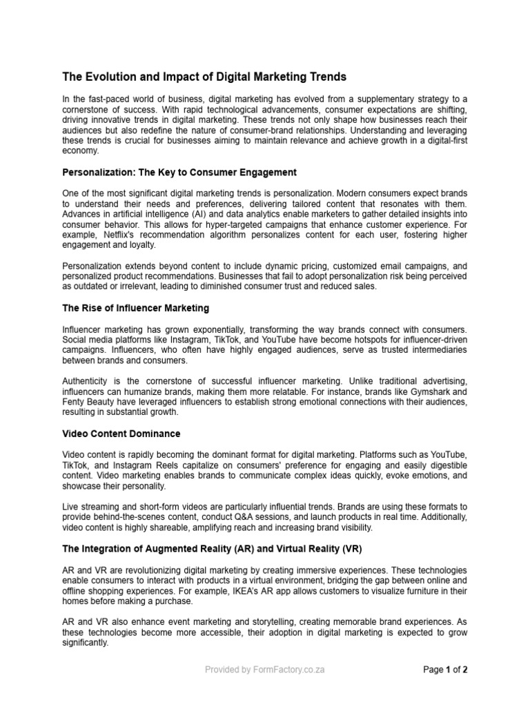 Marketing101.docx | PDF | Digital Marketing | Augmented Reality