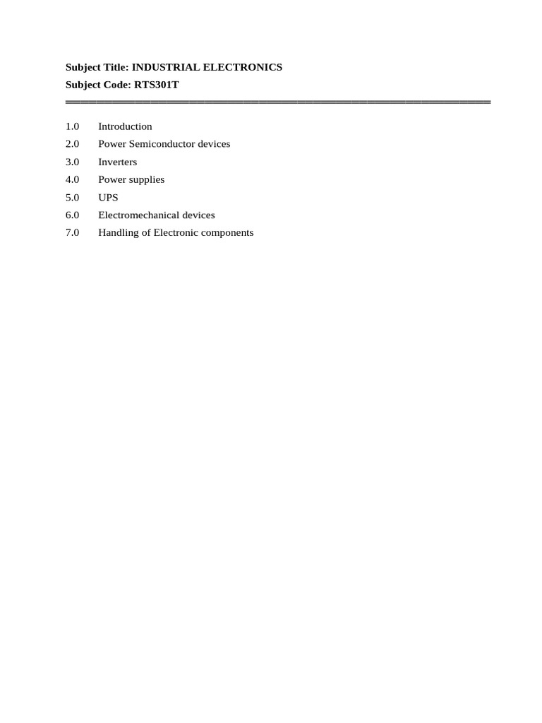 Industrial Electronics Overview and Applications | PDF | Power Inverter ...