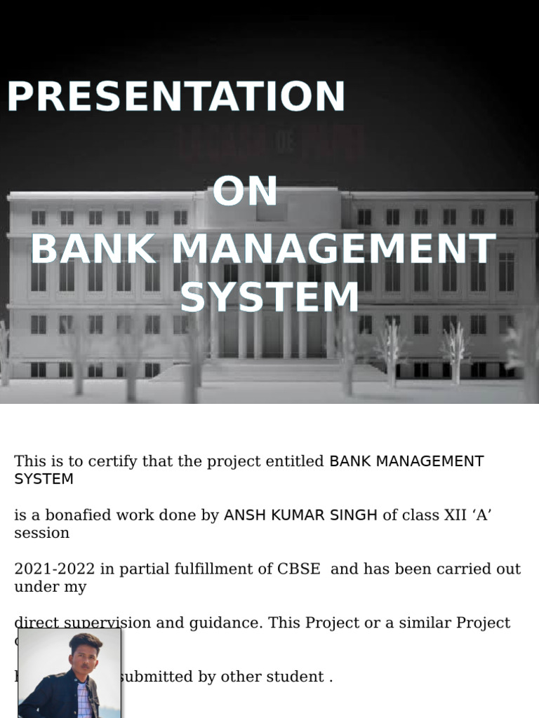 Bank Management System | PDF | Banks | User (Computing)