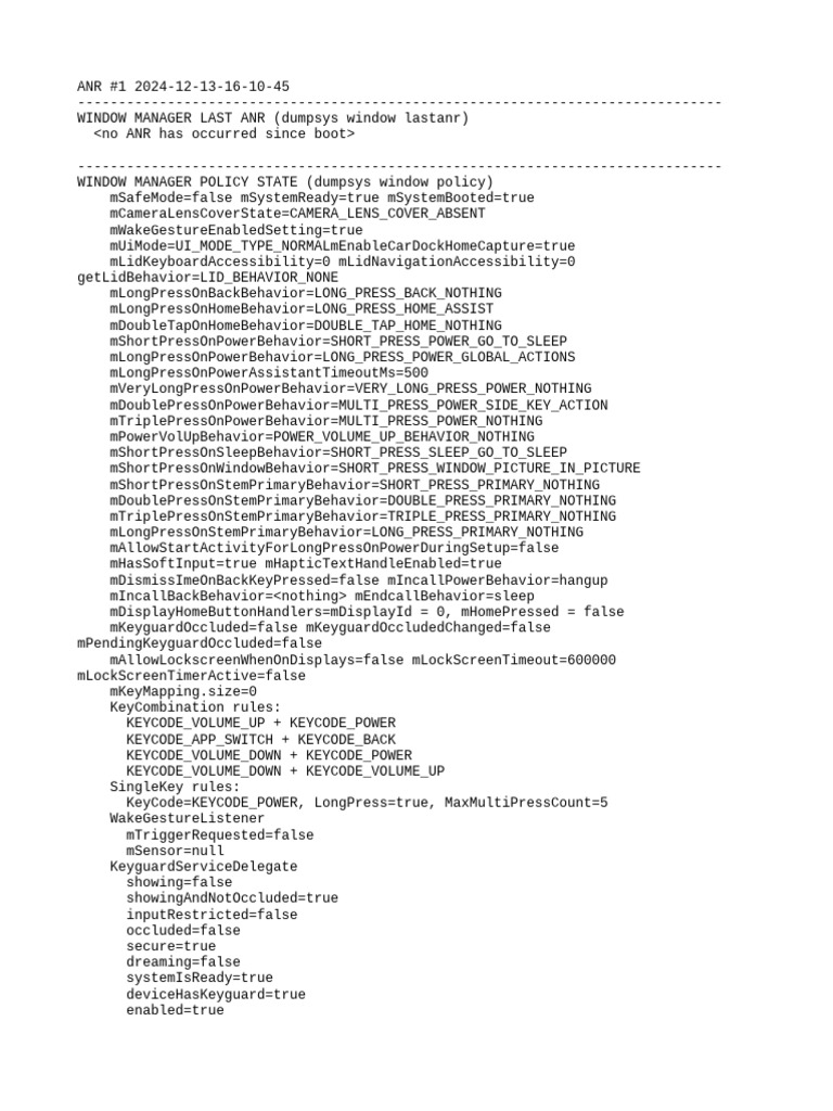 Dumpsys ANR WindowManager | PDF | Computing | System Software