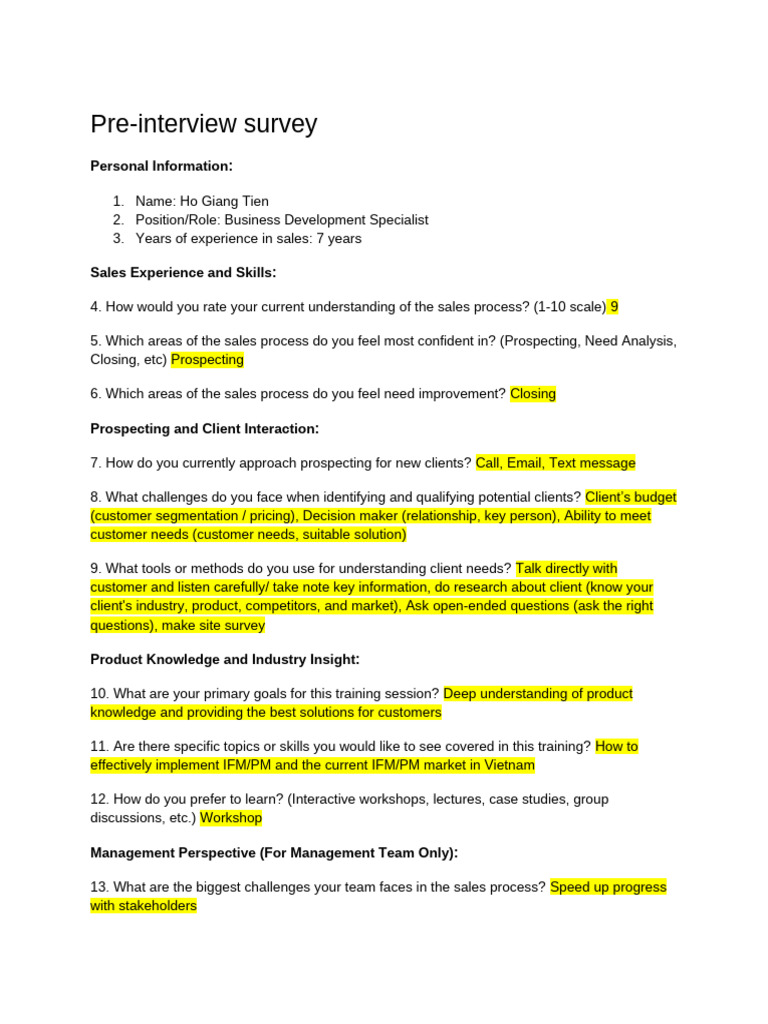 Customer Colors & 7 Steps of Need Analysis Training - Pre-Interview ...
