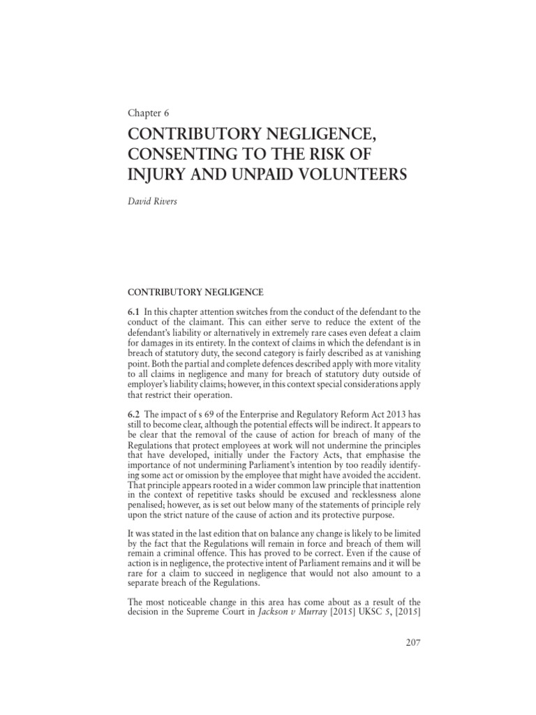 Contributory Negligence Explained | PDF | Negligence | Legal Liability
