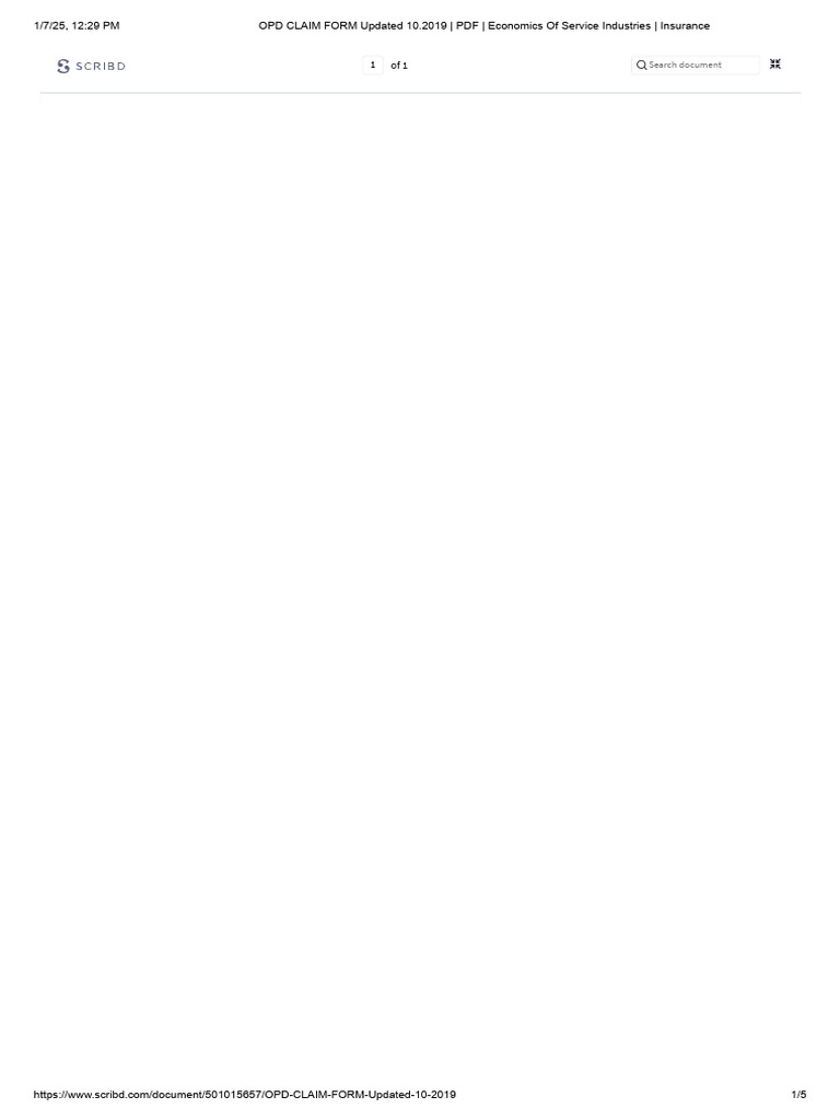 OPD CLAIM FORM Updated 10.2019 _ PDF _ Economics Of Service Industries ...
