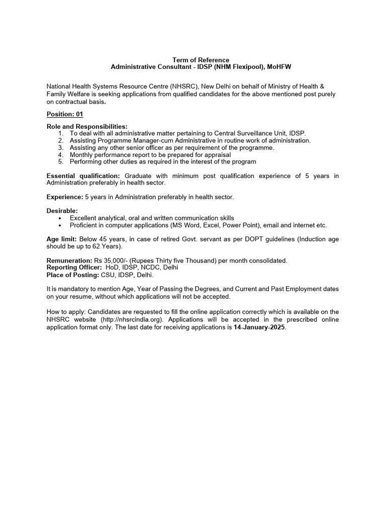 Administrative ToR | PDF