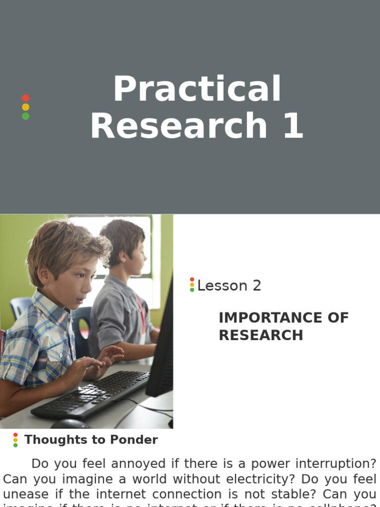 Lesson 2. Importance of Research Mira | PDF