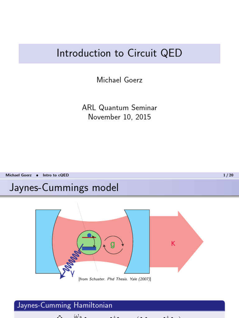 Introduction To Circuit QED | PDF | Electromagnetism | Electrical Engineering