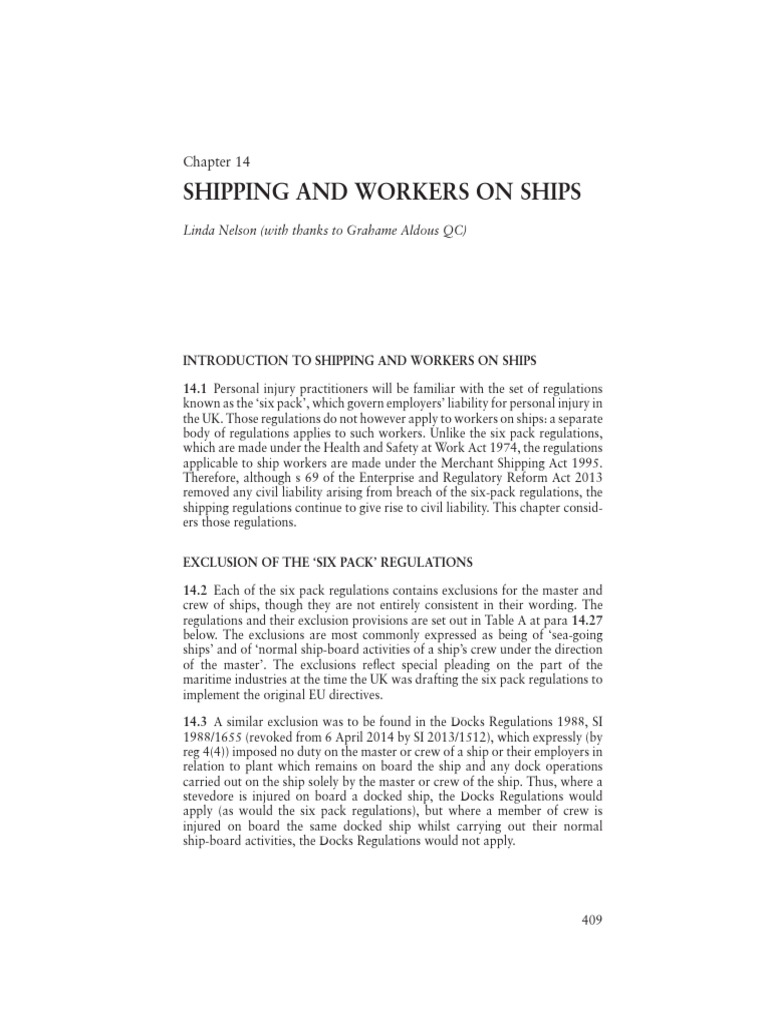 Chapter 14 Shipping and Workers on Ships | PDF | Ships | Occupational ...