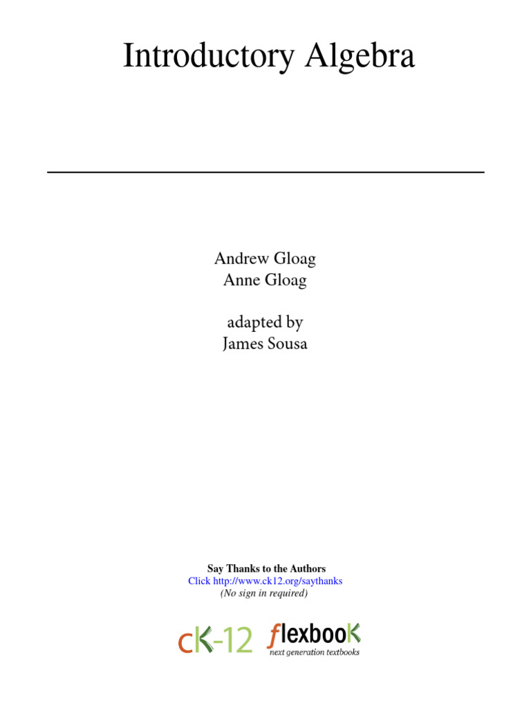 Introduction to Algebra | PDF | Numbers | Mathematics