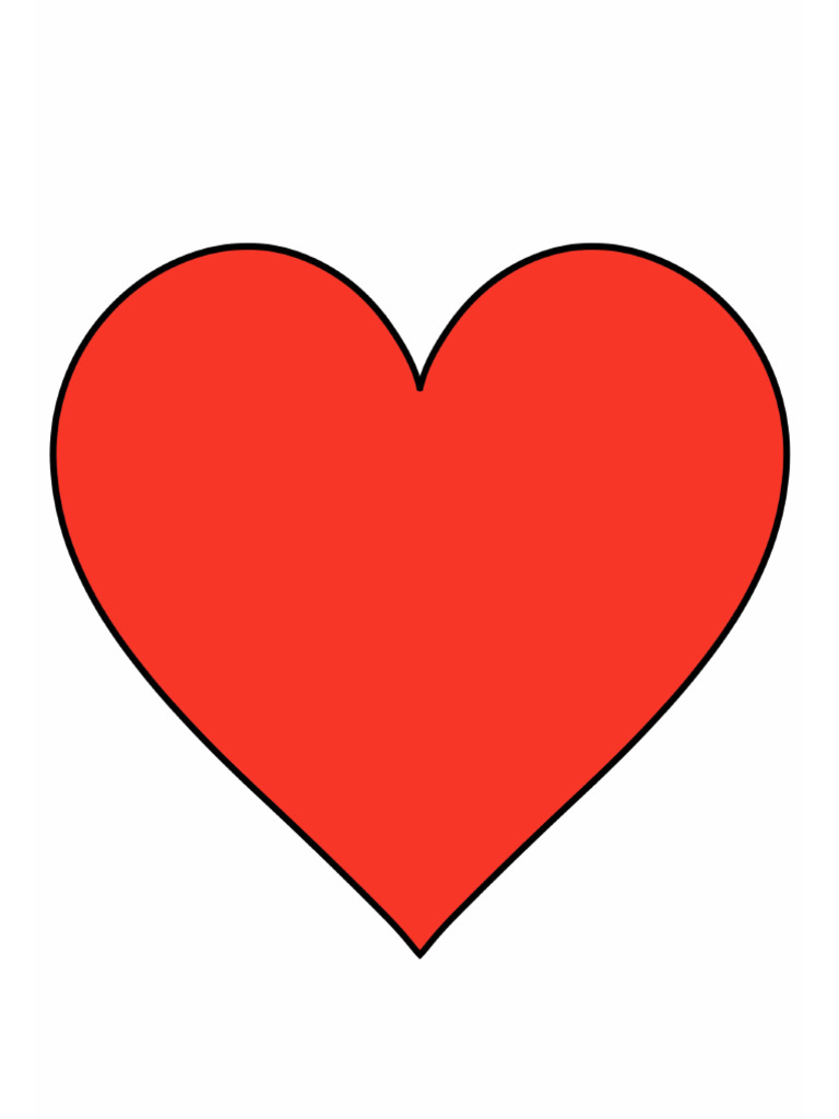 Free Printable Large Heart Template Red | PDF