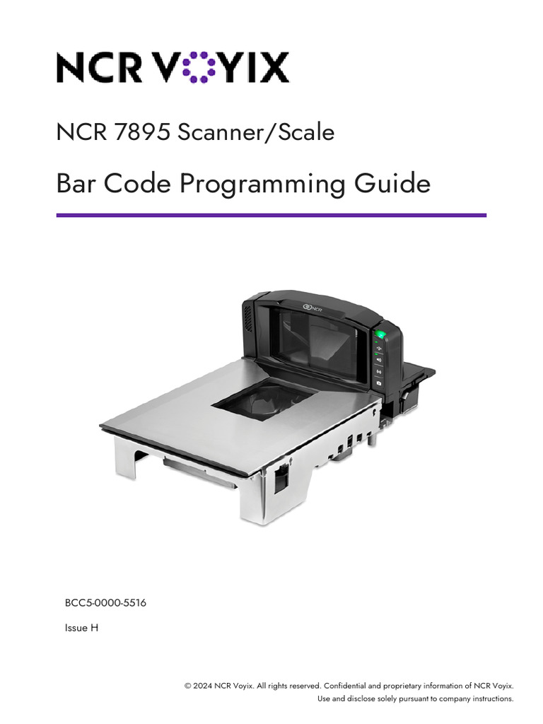 Bar Code Programming Guide: NCR 7895 Scanner/Scale | PDF | Usb | Barcode