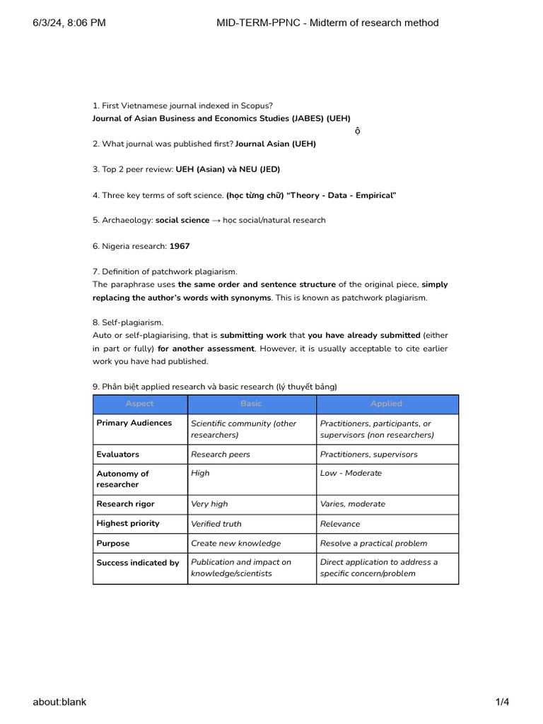 MID TERM PPNC Midterm of Research Method | PDF | Science | Observation