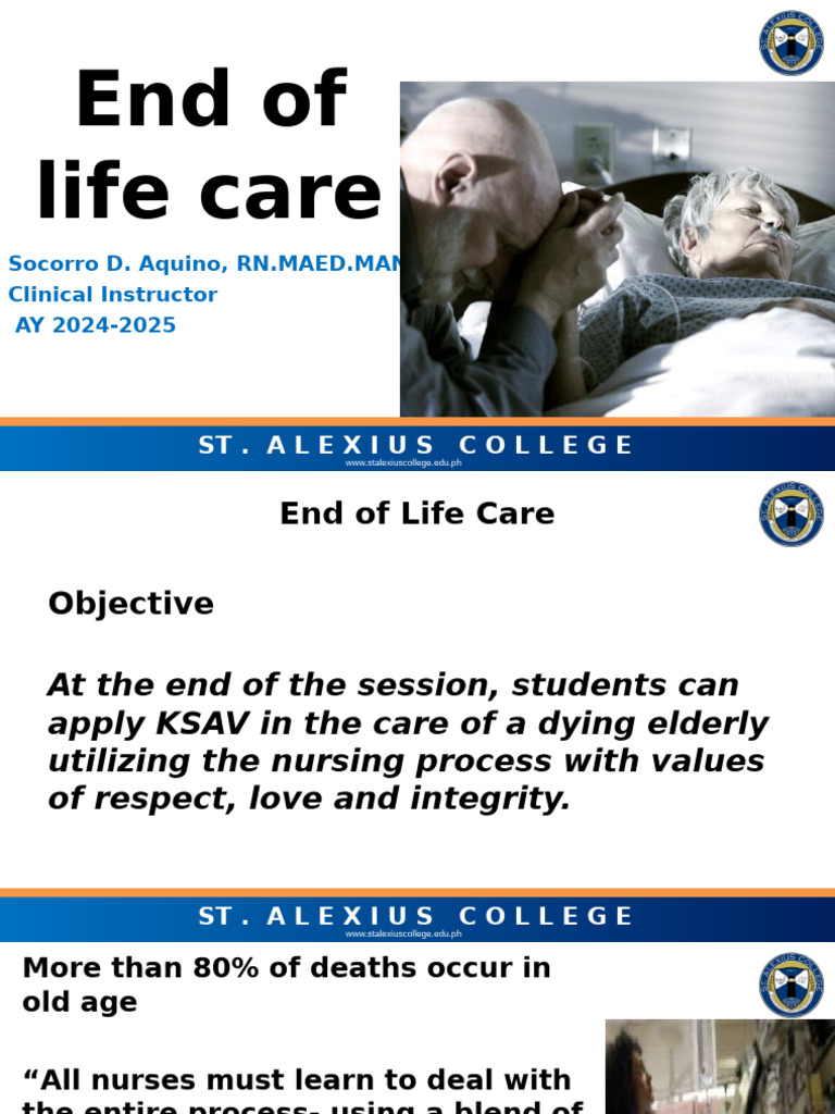 3RD TRINAL End of Life Care | PDF | Nursing | End Of Life Care