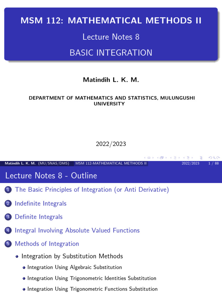 Basic Integration Principles and Examples | PDF | Integral | Function ...