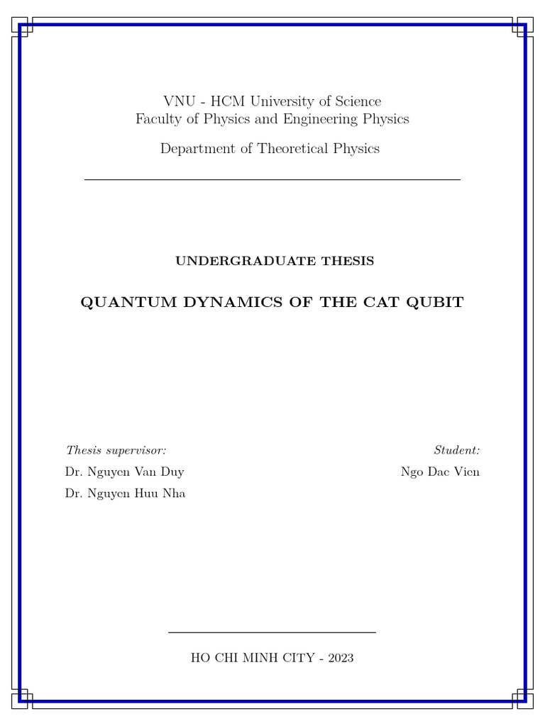 Vien Thesis | PDF | Quantum Computing | Lagrangian Mechanics