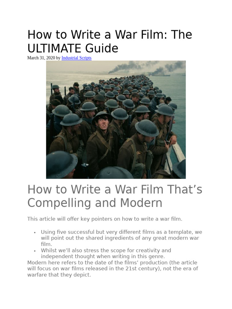 How to Write War Films | PDF | Improvised Explosive Device | Bomb Disposal