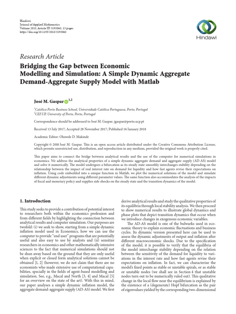 Bridging The Gap Between Economic Modell | PDF | Economic Equilibrium ...