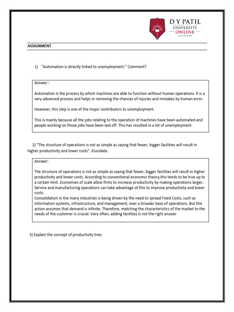 Unit 1 Assignment | PDF | Automation | Unemployment Unit 1 Assignment | PDF | Automation | Unemployment