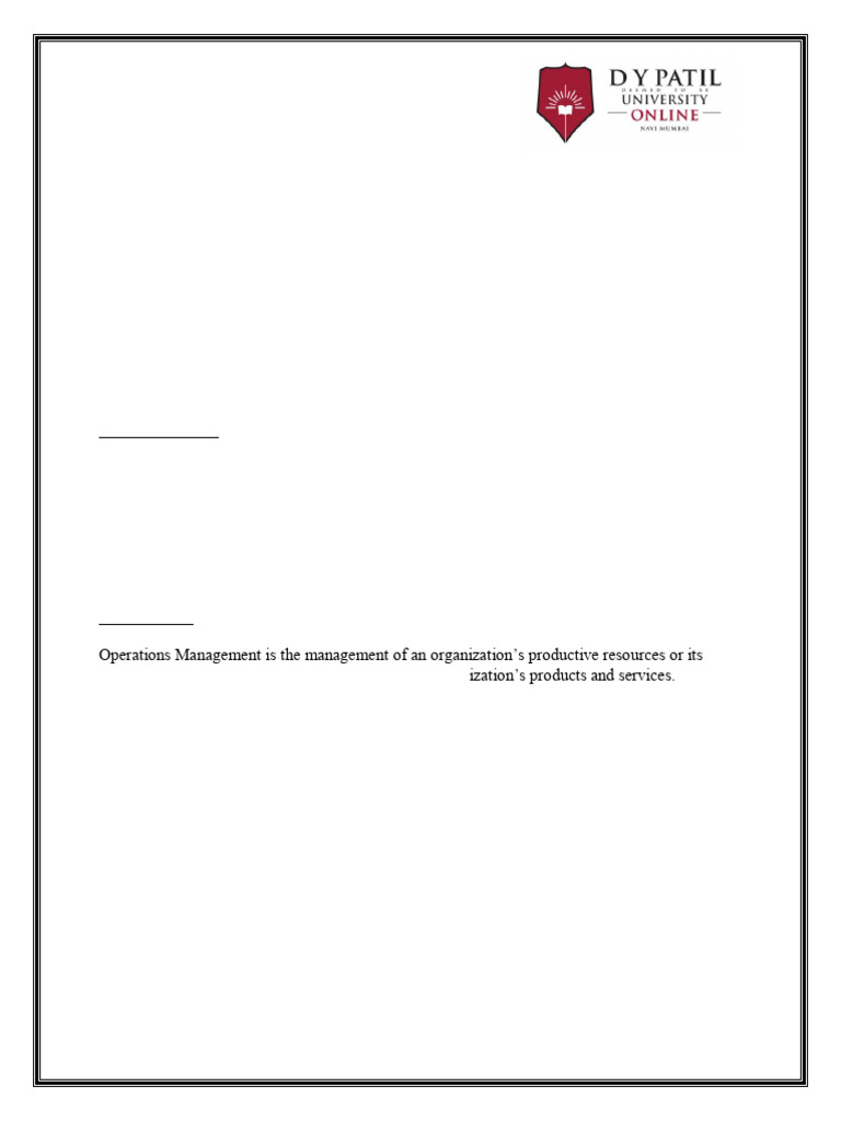Reading Material Mod 1 Introduction Production - Operation Management | PDF | Strategic ...